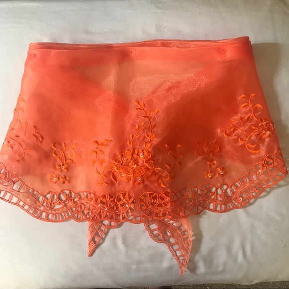 Tops | Orange Embroidered Filipiniana Alampaypanuelo Maria Clarastyle W ...